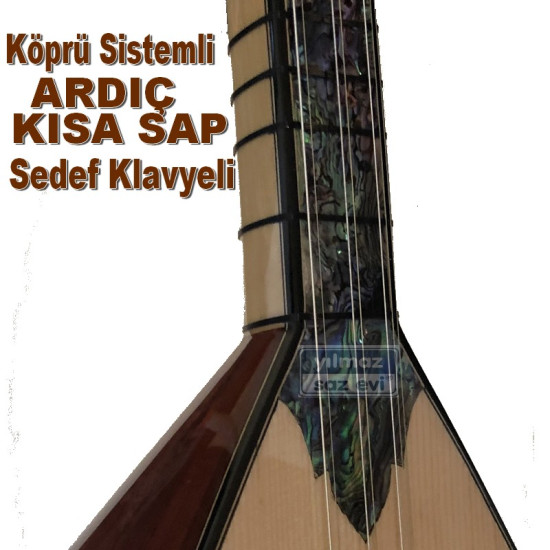KÖPRÜ SİSTEMLİ ARDIÇ BAĞLAMA KISA SAP SEDEF KLAVYELİ 43 cm